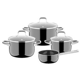 WMF Topf-Set &raquo;Fusiontec Essential Pro&laquo; Set, 7 tlg. tlg. Edelstahl Glas Schwarz
