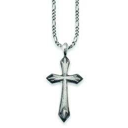 CAI CAÏ Kette mit Anhänger »925/- Sterling Silber rhodiniert Kreuz« Silbergrau 55cm Modernes verspieltes Kreuz