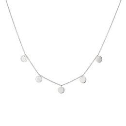 CAI CA&Iuml; Collierkettchen &raquo;925 Sterling Silber rhodiniert Pl&auml;ttchen Boho&laquo; wei&szlig; 39+5cm Halskette in 925 Sterling Silber rhodiniert