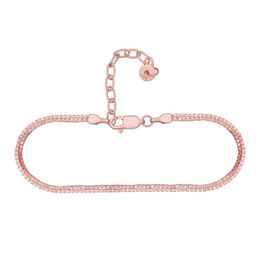 CAI CAÏ Fußkette »925/- Sterling Silber rosé vergoldet Venezianer Kette zweireihig« rot 22+3cm Zweireihige Fußkette