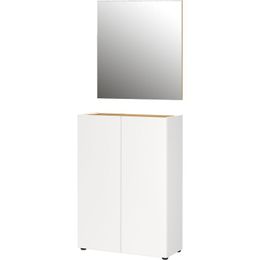 Germania Garderoben-Set &raquo;Alviano&laquo; 2 Stk. tlg. wei&szlig; Glas, Spanplatte