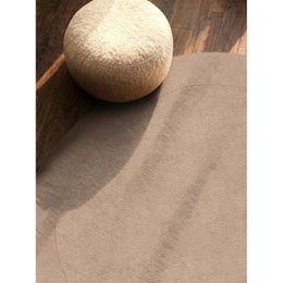 Villeroy & Boch VILLEROY & BOCH Teppich &raquo;Wollteppich Kari&laquo; rund 17 mm H&ouml;he Natur Beige Obermaterial: 75% Wolle, 25% Nylon &Oslash; 160 cm 1 Stk.