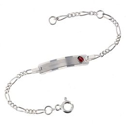 ZEEme Armband &raquo;Kinder Gravurarmband 925/- Sterling Silber&laquo; wei&szlig; 12-14cm Gl&auml;nzende und mattierte Oberfl&auml;che