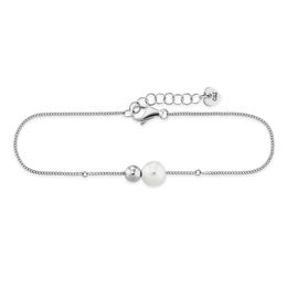 CAI CAÏ Armband »925/- Sterling Silber rhodiniert Perle Kugel« weiß 16+3cm Armband mit beweglicher Kugel