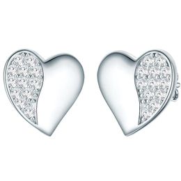Rafaela Donata Paar Ohrstecker &raquo;Set: RD458&laquo; aus Sterling Silber silber + wei&szlig; 9.5 Ohrringe in Herzform f&uuml;r Damen