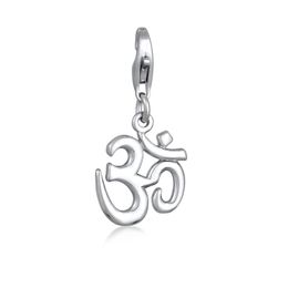 NENALINA Charm-Einhänger »Om Symbol Anhänger Yoga 925 Silber« Silber Om Symbol Charm-Anhänger aus 925er Sterling Silber