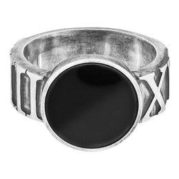 CAI CAÏ Fingerring »925 Sterling Silber matt oxidiert mit Onyx« Silbergrau 068 (21,7) Ring in 925 Silber matt oxidiert mit Onyx