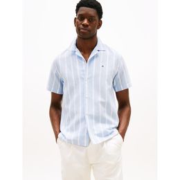 Tommy Hilfiger Kurzarmhemd &raquo;LINEN BLEND STRIPED SS Regular Fit SHIRT&laquo; Breezy Blue / Stripe L - N-Gr N-Gr L Sommerhemd von Tommy Hilfiger