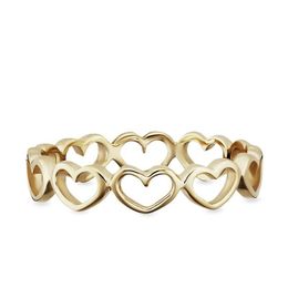 CAI CA&Iuml; Fingerring &raquo;925/- Sterling Silber vergoldet Herzen&laquo; gelb 054 (17,2) Ring mit Herzen