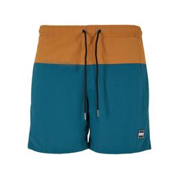 Urban Classics Badeshorts »Herren Block Swim Shorts« teal/toffee XXL - US-Größen US-Größen XXL SCHNELLTROCKNENDES MATERIAL: Polyestergewebe leitet...
