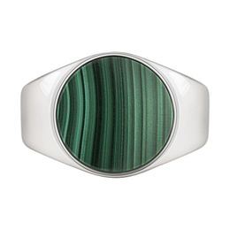 CAI CA&Iuml; Fingerring &raquo;925 Silber rhodiniert Malachit&laquo; wei&szlig; 062 (19,7) Schlichtes und modernes Design