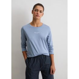 Marc O'Polo MARC O'POLO Pyjamaoberteil Rundhalsausschnitt, langärmelig, leicht sanftes blau L L Damen Lounge-Longsleeve von Marc O'Polo