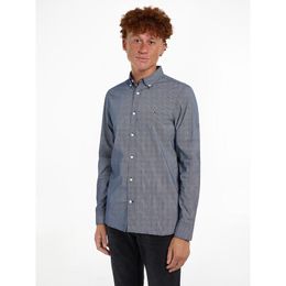 Tommy Hilfiger Herren Businesshemd &raquo;FLEX MICRO FOULARD Slim Fit SHIRT&laquo; Mit Minimal-Print, Button-down-Kragen blau 3XL, N-Gr