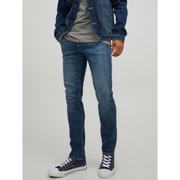 Jack & Jones Jack & Jones Herren Slim-fit-Jeans &raquo;JJIGLENN &ndash; Slim-Fit-Jeans mit niedriger Leibh&ouml;he&laquo; Used, modisch, slim fit, Denim/Jeans blau 30, L&auml;nge 34