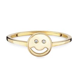 CAI Ca&iuml; Damen CA&Iuml; Fingerring &raquo;925 Sterling Silber vergoldet Smile&laquo; gelb