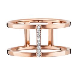 CAI CA&Iuml; Fingerring &raquo;925/- Sterling Silber rotvergoldet Topas&laquo; rot 060 (19,1) Modernes Design