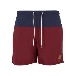 Urban Classics Badeshorts »Herren Block Swim Shorts« nvy/burgundy L - US-Größen US-Größen L SCHNELLTROCKNENDES MATERIAL: Polyestergewebe leitet...