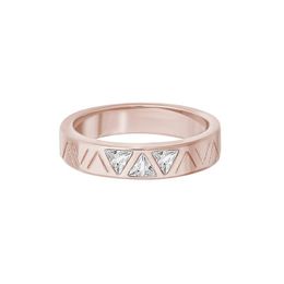 CAI Ca&iuml; Damen CA&Iuml; Fingerring &raquo;925 Sterling Silber ros&eacute; vergoldet mit Zirkonia Dreiecken&laquo; rot