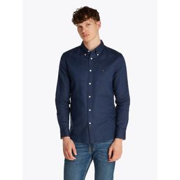 Tommy Hilfiger Langarmhemd &raquo;LINEN BLEND SOLID Regular Fit SHIRT&laquo; mit Button-down-Kragen Carbon Navy XXL - N-Gr N-Gr XXL Businesshemd von Tommy...