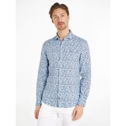 Tommy Hilfiger Langarmhemd &raquo;CL W-CO/LI DITSY FLOWER Slim Fit SHIRT&laquo; mit floralem Print Light Blue / Multi 43 - N-Gr N-Gr 43 Hemd von Tommy Hilfiger