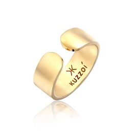 Kuzzoi Silberring &raquo;Bandring Klares Design Offen 925 Silber&laquo; Gold 62 mm Breiter Ring mit offener Ringschiene f&uuml;r den Mann