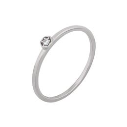 CAI Ca&iuml; Damen CA&Iuml; Fingerring &raquo;925/- Sterling Silber rhodiniert Hexagon mit Zirkonia Stacking&laquo; wei&szlig;