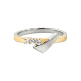 Bruno Banani Damen Fingerring &raquo;Schmuck Geschenk Silber 925 Damenring&laquo; mit Zirkonia (synth.) gold