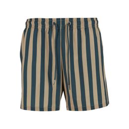 Urban Classics Badeshorts &raquo;Striped Seersucker Swim Shorts&laquo; bottlegreen/unionbeige M - US-Gr&ouml;&szlig;en US-Gr&ouml;&szlig;en M Stilvolle Badehosen fuer Strand und Pool