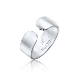 Kuzzoi Herren Silberring &raquo;Bandring Klares Design Offen 925 Silber&laquo; silber