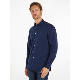 Tommy Hilfiger Businesshemd &raquo;CL KNITTED SOLID Regular Fit SHIRT&laquo; mit Kentkragen Navy Iris 42 - N-Gr N-Gr 42 Langarmhemd im Casual-Stil, perfekt f&uuml;r...
