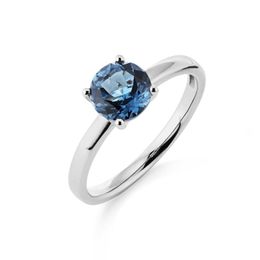 OROLINO Fingerring &raquo;Gold 585 mit Blautopas (beh.) London Blue&laquo; wei&szlig; 056 (17,8) Eleganter Damen-Ring aus echtem 585 Wei&szlig;gold
