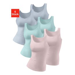 Petite Fleur Achselhemd, aus reiner Baumwolle, Tanktop, Unterziehshirt blau, ros&eacute;, mint 34 34 Achseltops im praktischen 6er-Pack