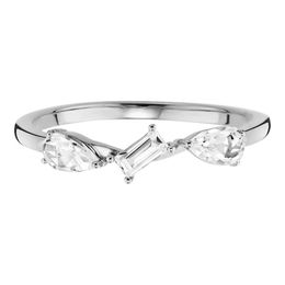 CAI CA&Iuml; Fingerring &raquo;925/- Sterling Silber rhodiniert mit Wei&szlig;topas&laquo; wei&szlig; 054 (17,2) Wei&szlig;topas im Baguette- und Tropfenschliff