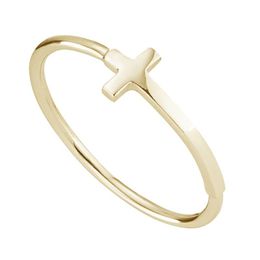 CAI CA&Iuml; Fingerring &raquo;925/- Sterling Silber vergoldet Kreuz&laquo; gelb 054 (17,2) Ring mit Kreuz-Form