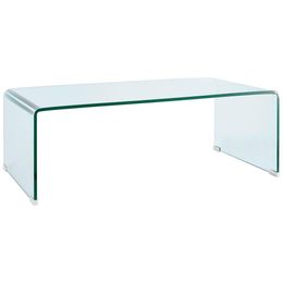 Livetastic Couchtisch, Transparent, Glas, rechteckig, U-Form, 110x35x55 cm, Wohnzimmer, Wohnzimmertische, Couchtische