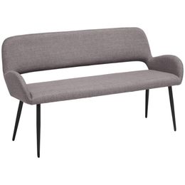 Mid.you Sitzbank, Grau, Holz, Metall, Textil, Pappel, Sperrholz, 2-Sitzer, 150x83x63 cm, Esszimmer, B&auml;nke, Sitzb&auml;nke
