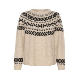 Cream Pullover 'Cherrie' Damen Gr&ouml;&szlig;e S hellbeige / schwarz