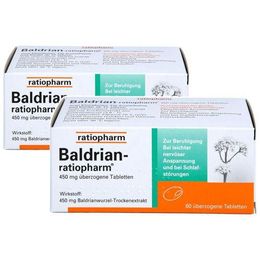 BALDRIAN-ratiopharm überzogene Tabletten Doppelpackung 2 St