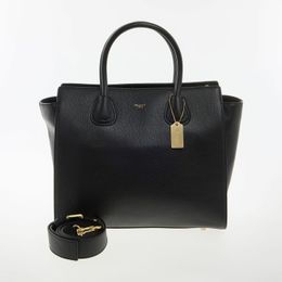 Schwarze Brooke Henkeltasche aus Leder