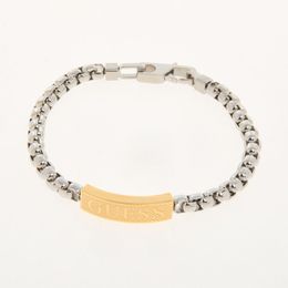 Guess Silber-goldfarbenes Armband mit Platte-Zwischenglied