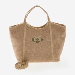 Hellbraune Tote Tasche aus Sherpa