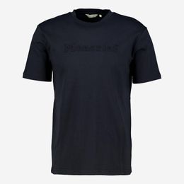 Schwarzes T-Shirt mit großem geprägtem Logo