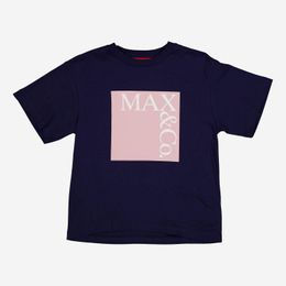 MAX & Co. Dunkelblaues T-Shirt mit rosafarbener Aufdruck