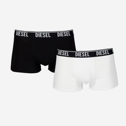 Diesel 2er-Pack Schwarze und Weiße Boxershorts mit gesticktem Logo