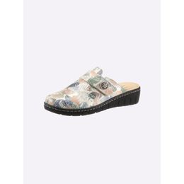Belvida Damen Clog, oliv-bedruckt, Gr&ouml;&szlig;e 42
