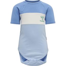 Hummel Druckknopf Strampler Raglan&auml;rmel Hmlaslan Jungen in SILVER LAKE BLUE | Gr.: 68