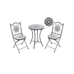 Beliani 3-tlg Bistro Set COMISO in Schwarz/Weiß | Gr.: onesize