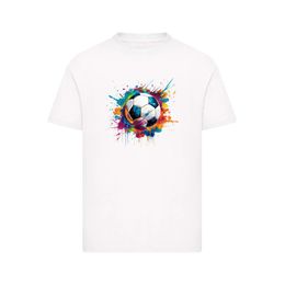 F4NT4STIC T-Shirt Bunte Fu&szlig;ball Grafik in wei&szlig; | Gr.: 134/140
