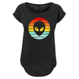 F4NT4STIC Long Cut T-Shirt Alien Retro Sonnenuntergang in schwarz | Gr.: L