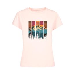 F4NT4STIC Box Tee Berg Sonnenuntergang Retro in pink | Gr.: S